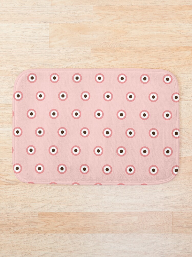 Pink Polka Dot Bath Mat By Dareimages Redbubble