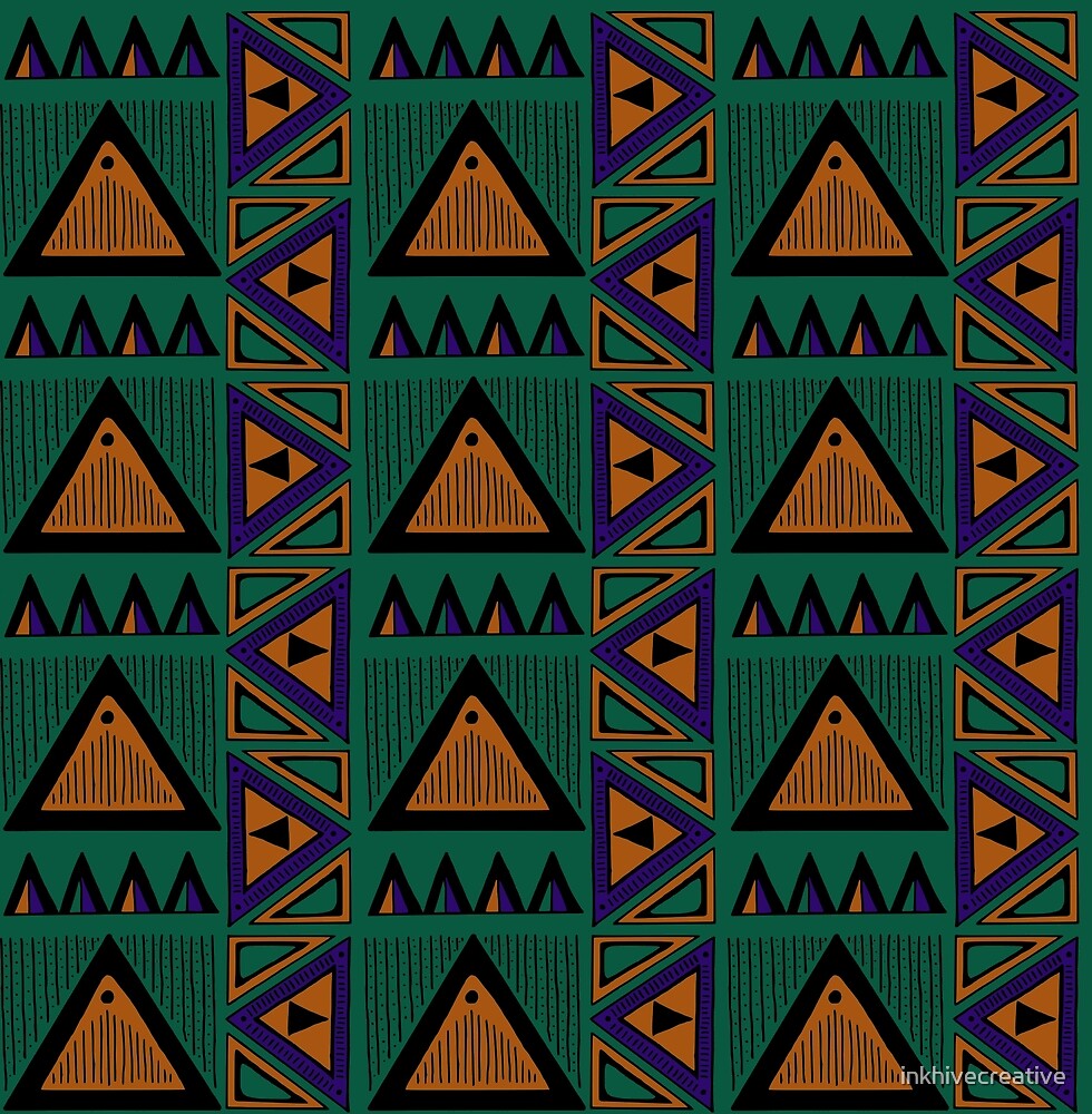 "Triangle African Design | Tribal Print" by inkhivecreative | Redbubble