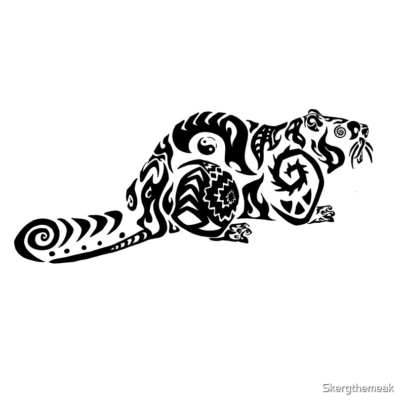 "Tribal beaver" by Skergthemeak | Redbubble
