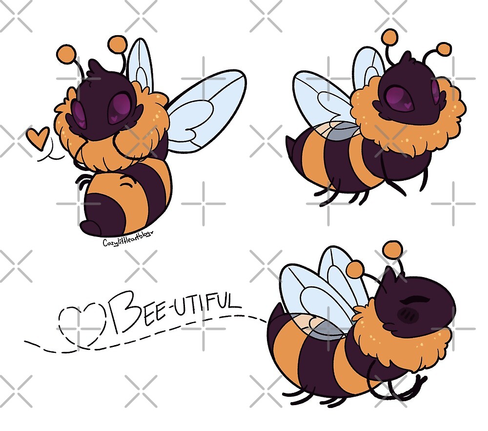 "fuzzy bees sticker pack" by Galaxxi | Redbubble