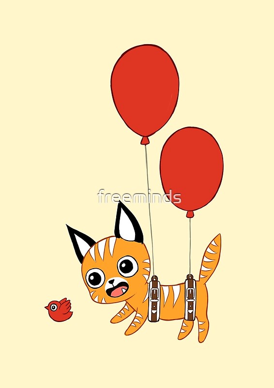 "Balloon Cat" by freeminds | Redbubble