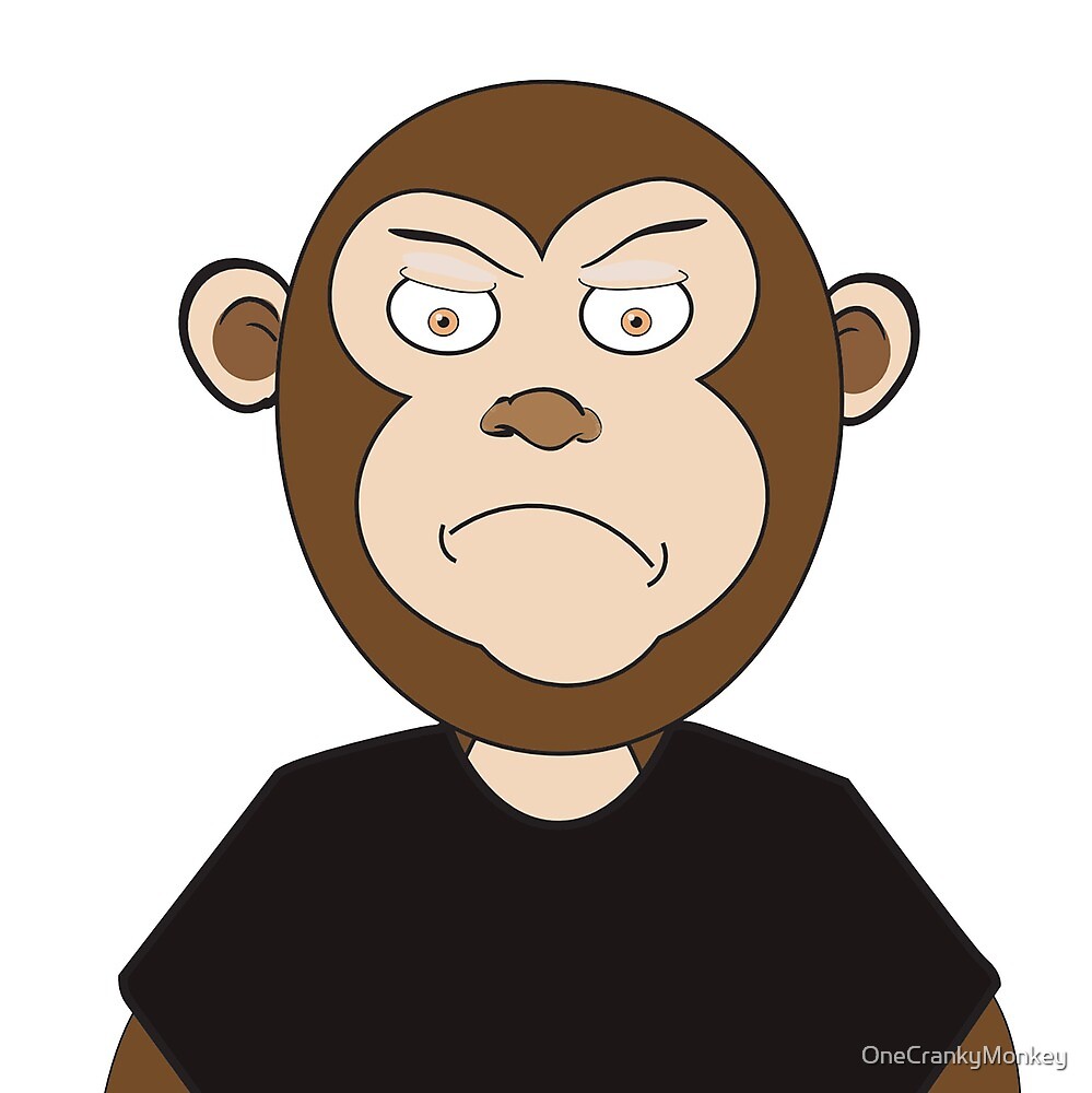 "Chad - The Original Cranky Monkey " by OneCrankyMonkey | Redbubble