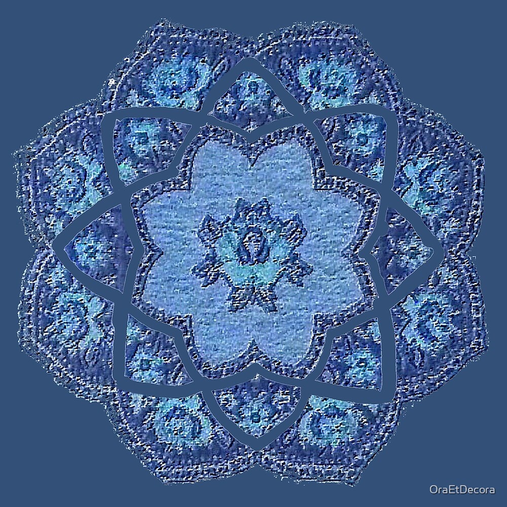 "Vintage Blue Flower Mandala" by OraEtDecora | Redbubble