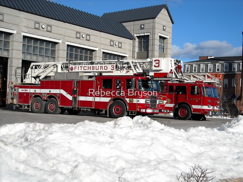 "Tower Ladder 3 and Ladder Truck 2, FFD Fitchburg MA" by Rebecca Bryson ...