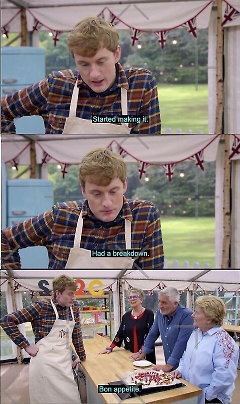 "James Acaster Bake Off Meme" by brianmayisbae | Redbubble
