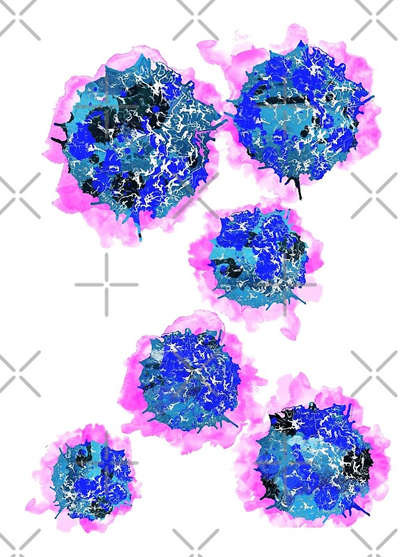 "T cells, human T cells, science art" by Rosaliartbook | Redbubble