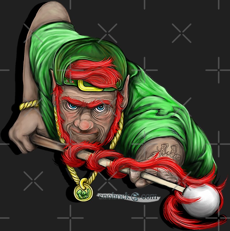 "Lucky Leprechaun Shooting Pool" by snohock | Redbubble