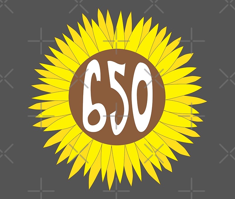 "Hand Drawn California 650 Area Code Sunflower" by itsrturn | Redbubble