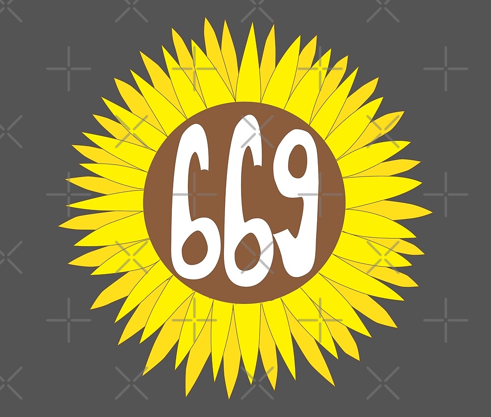 "Hand Drawn California 669 Area Code Sunflower" by itsrturn | Redbubble