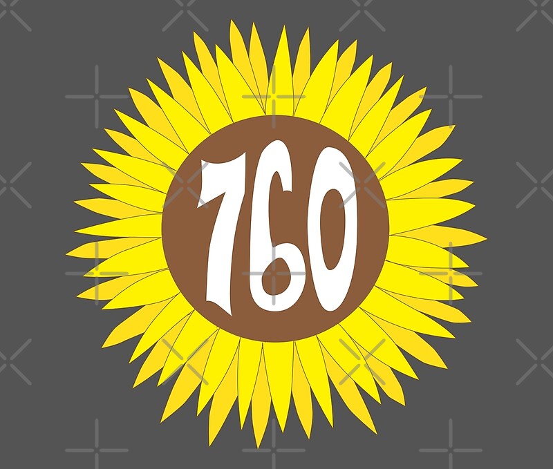 "Hand Drawn California 760 Area Code Sunflower" by itsrturn | Redbubble