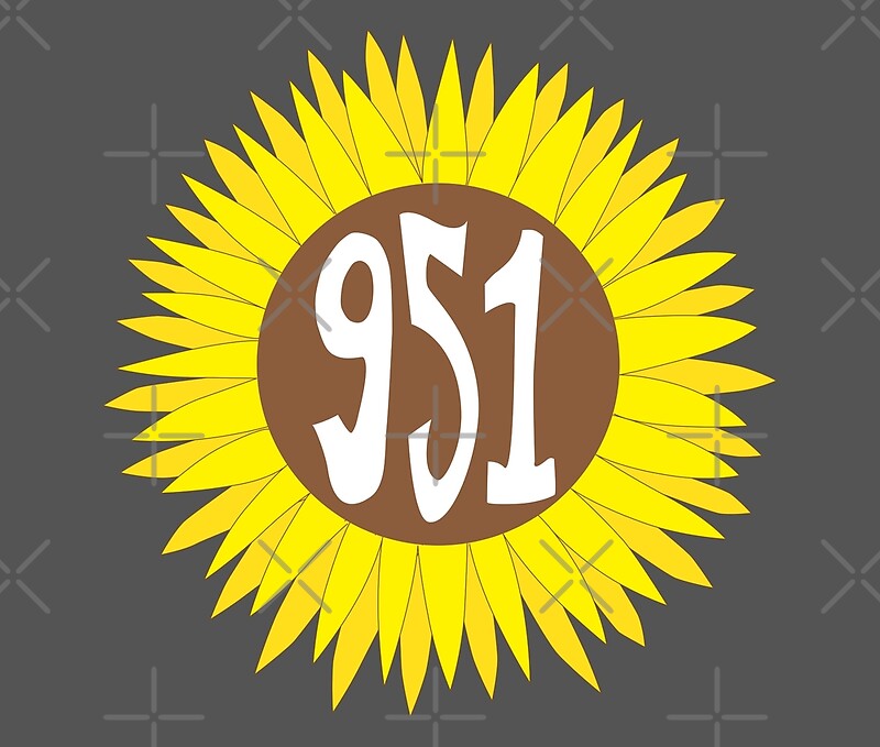 "Hand Drawn California 951 Area Code Sunflower" by itsrturn | Redbubble