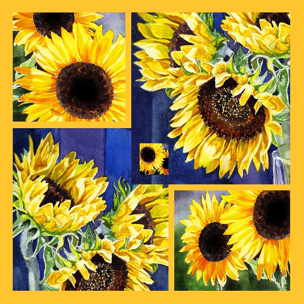 "Sunflowers Bright Collection" by Irina Sztukowski | Redbubble