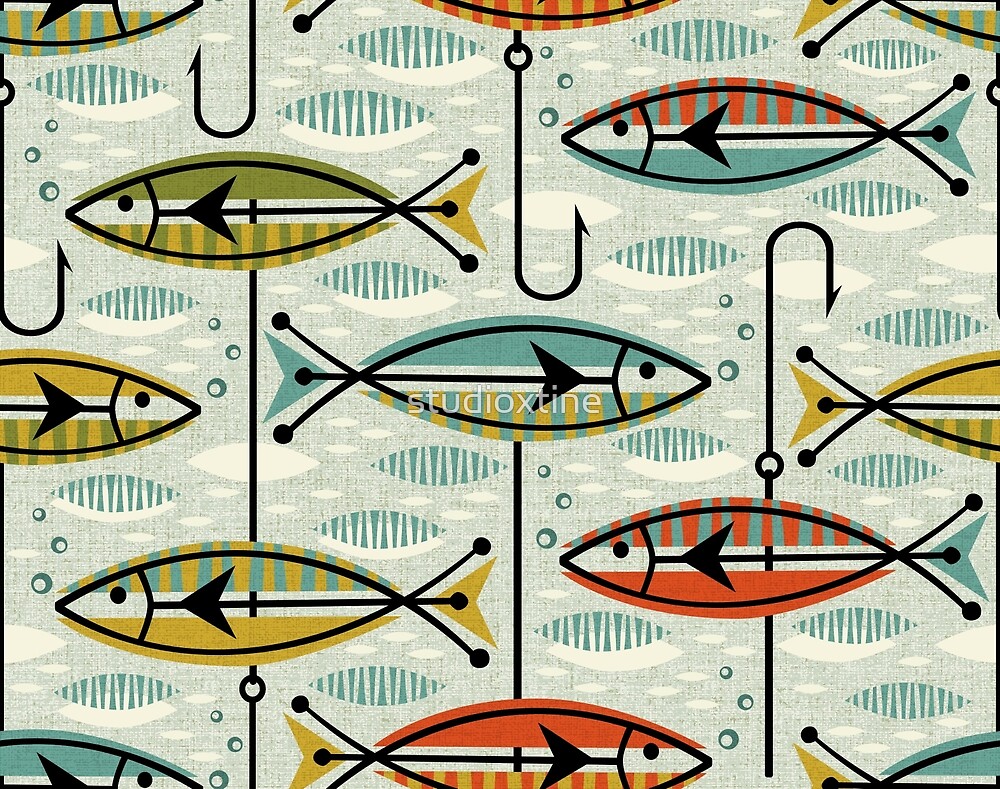 "Retro Color Block Fish" by studioxtine | Redbubble