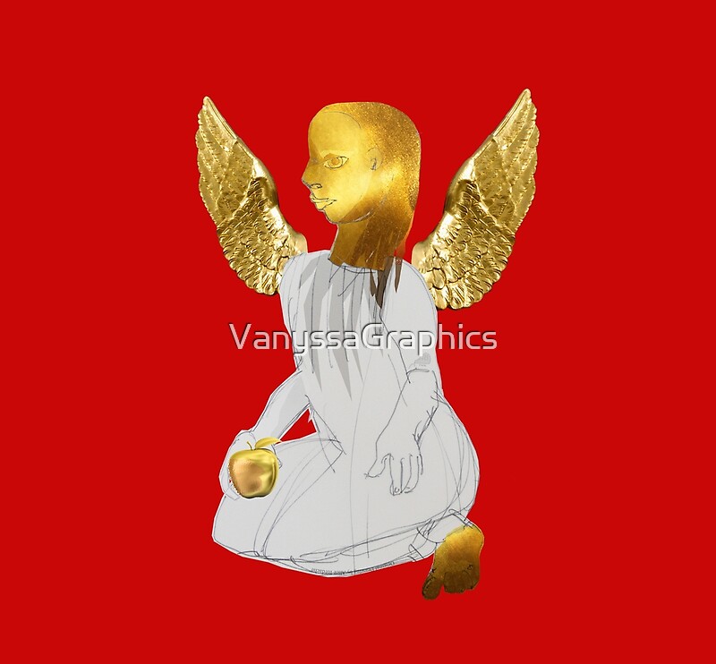 "The Inducement Angel with Gold Apple (Original Art Drawing by ACCI ...