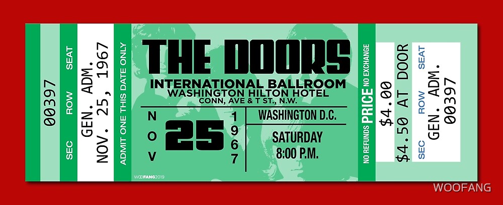 "CLASSIC ROCK CONCERT TICKETS - THE DOORS" by WOOFANG | Redbubble