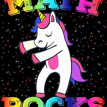 "Math Rocks! Unicorn Flossing Tshirt First Day of School" Sticker for ...