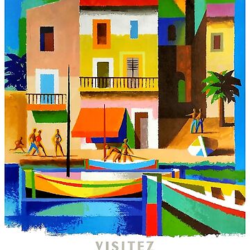 "1963 Cote d'Azur French Riviera Vintage World Travel Poster" Poster ...