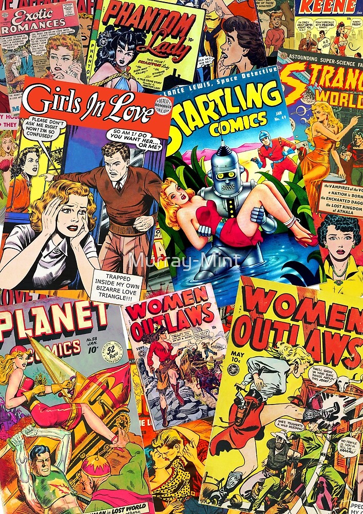 "Vintage Comic Book Collage " by Murray-Mint | Redbubble