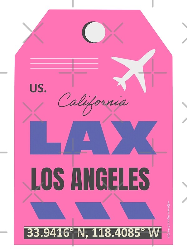 " Los Angeles LAX airport pink design" by airportstickers K. G. | Redbubble