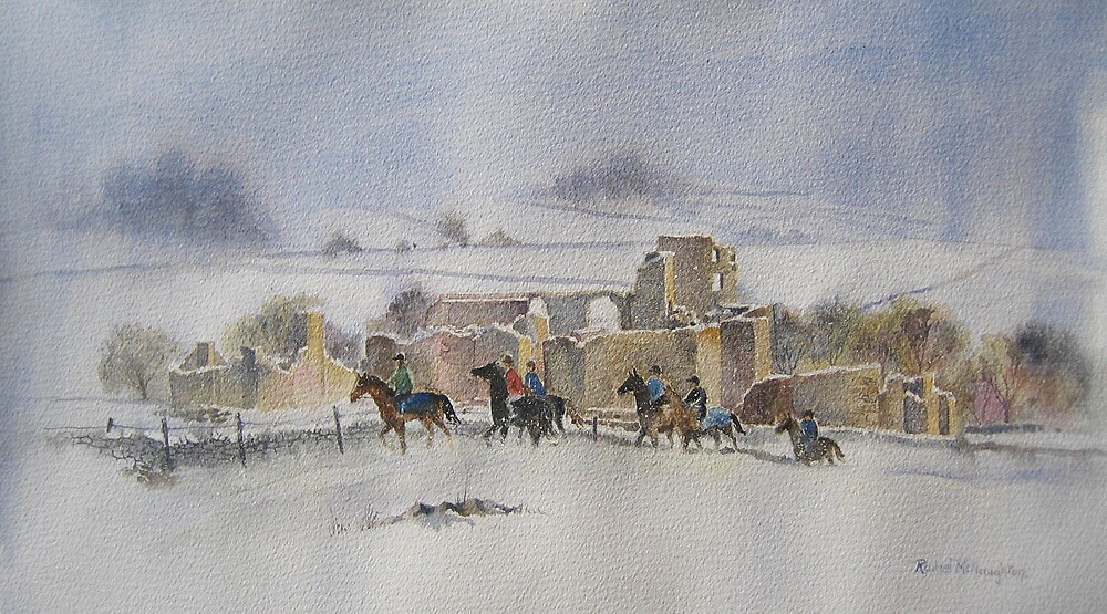 " Winter Ride, Middleham Castle, N Yorkshire" by artbyrachel | Redbubble