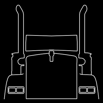 "Kenworth big rig truck outline graphic (white)" Essential T-Shirt for ...