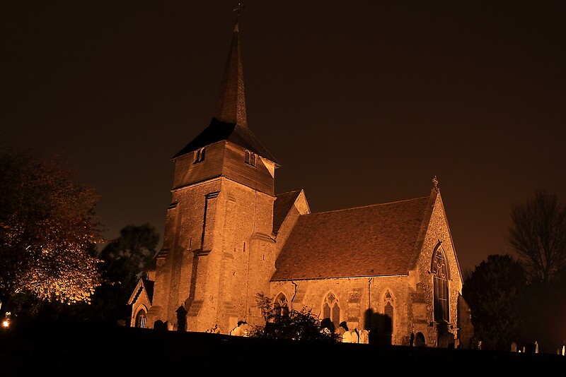 "St Nicholas Church, Otham by Night" by Dave Godden | Redbubble
