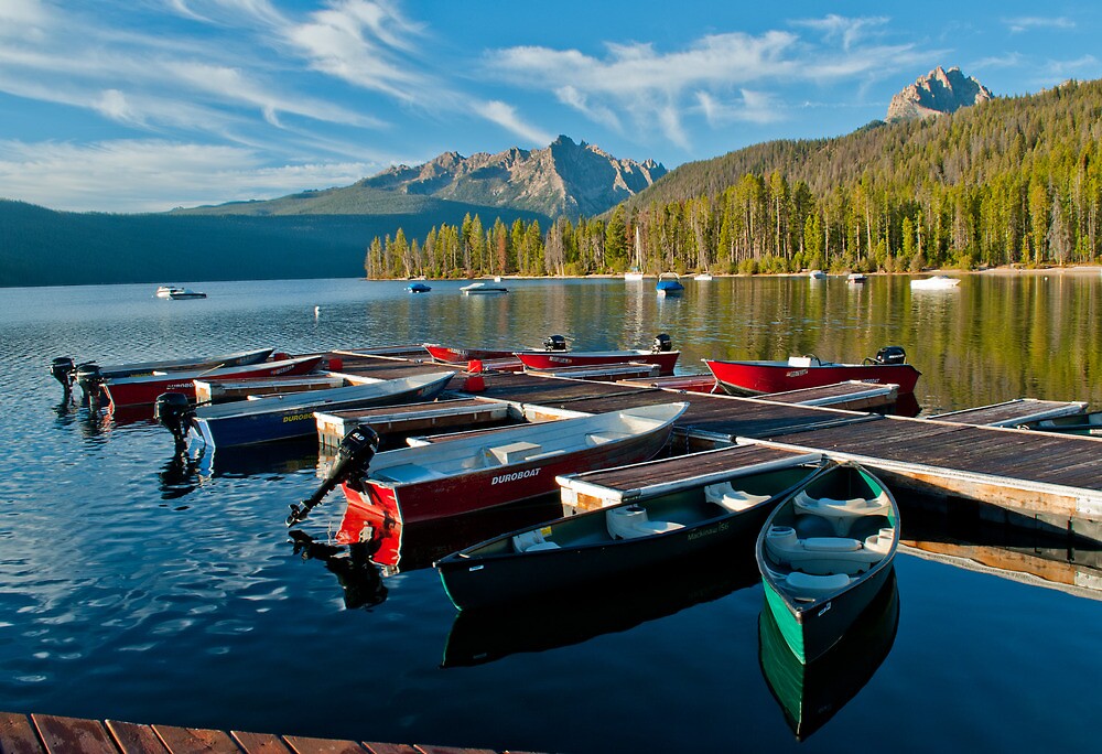 "Mountain Lake Boat Dock" by Jim Terry | Redbubble