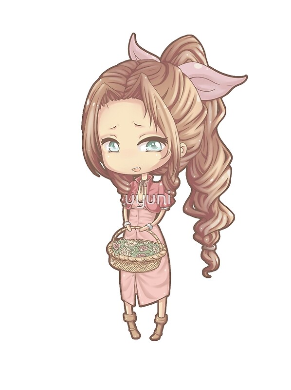 "Chibi kawaii Aerith " by uyuni | Redbubble