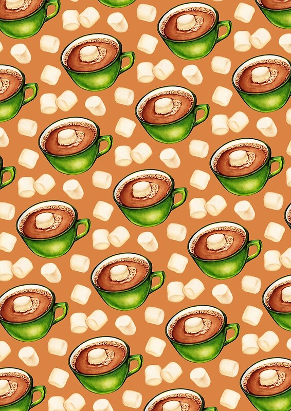 "Hot Cocoa Pattern - Brown" by Kelly Gilleran | Redbubble