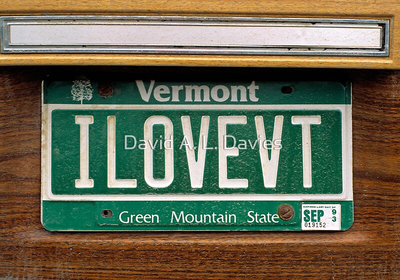 ""I Love Vermont", car registration plate." by David A. L. Davies ...