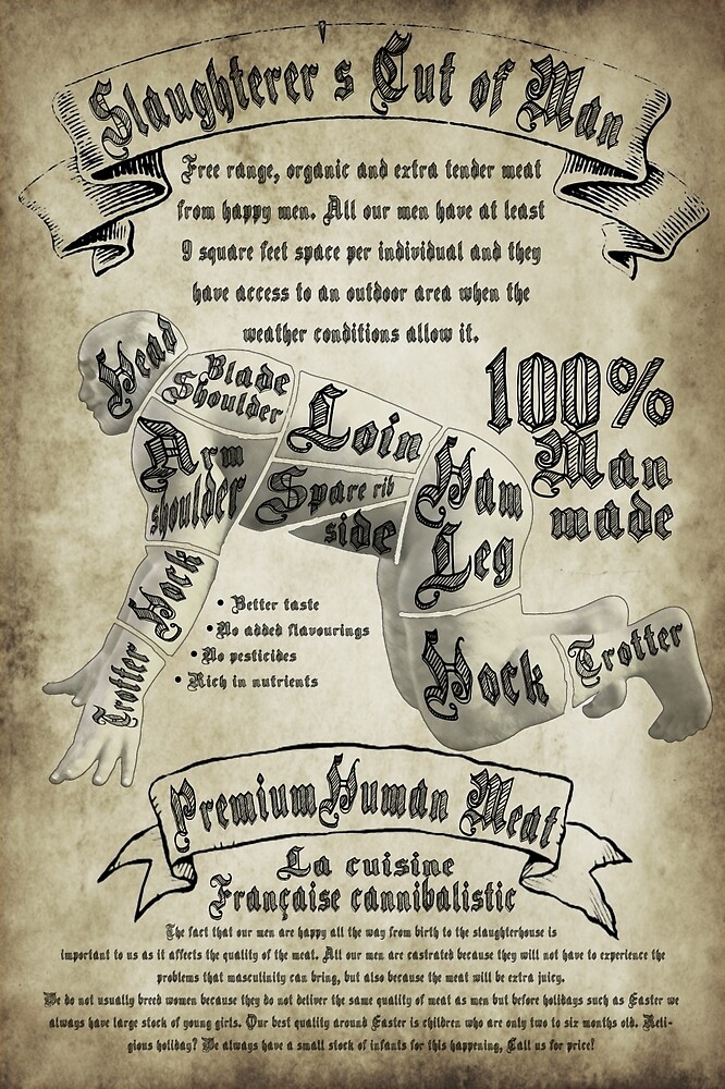 "Meat chart - best human meat cutting" by Andy Renard | Redbubble