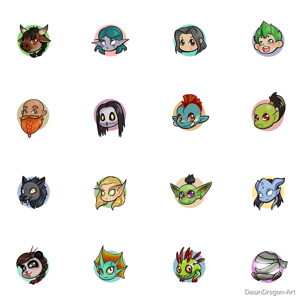 "Chibi Fantasy Races" by DawnDragon-Art | Redbubble