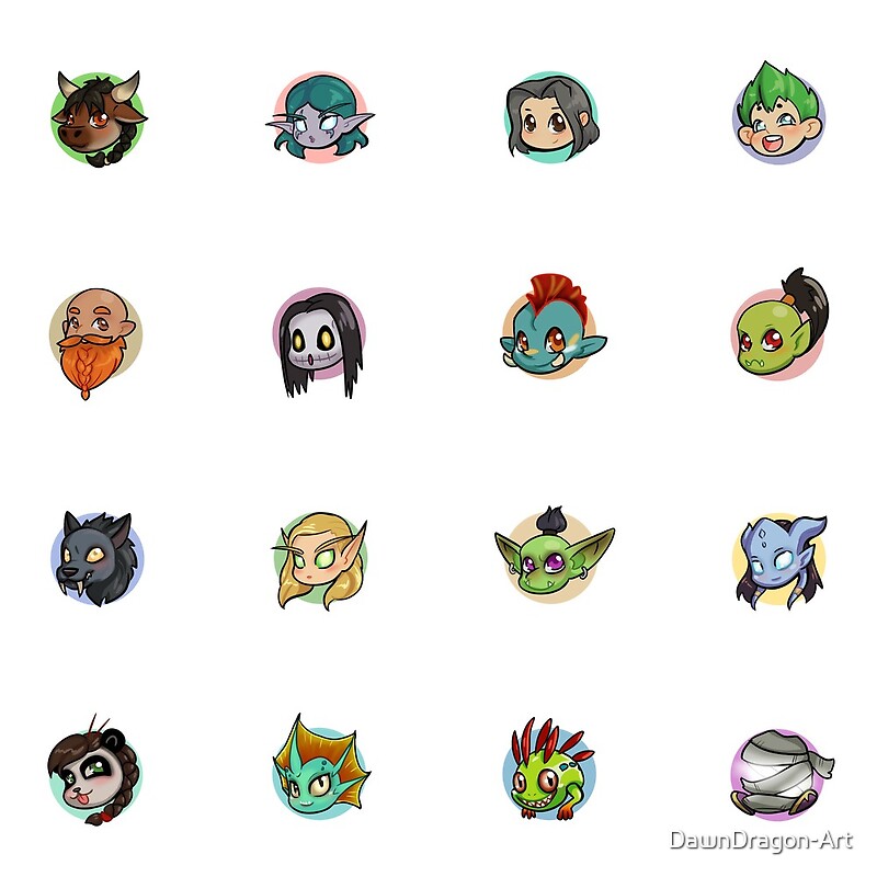 "Chibi Fantasy Races" by DawnDragon-Art | Redbubble