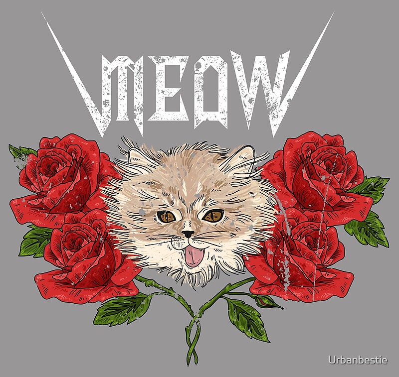"Cute kitten funny cat and roses" by Urbanbestie | Redbubble