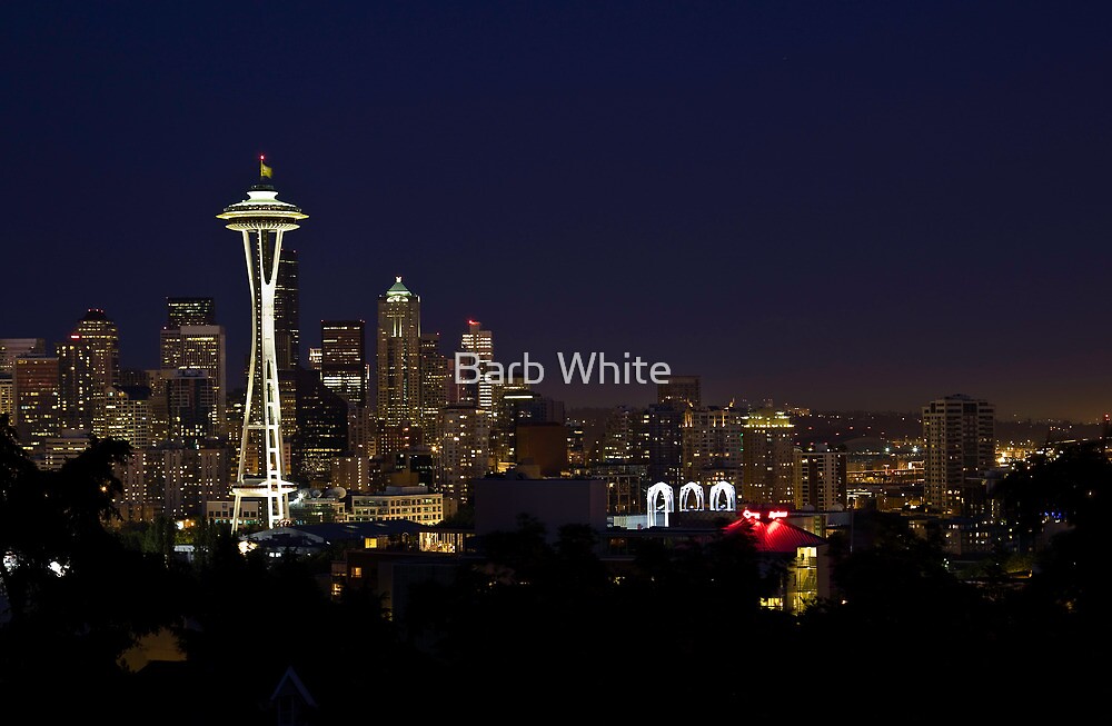 "After Dark in Downtown Seattle" by Barb White | Redbubble