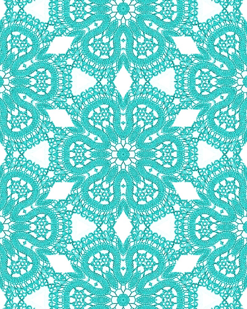 "Blue Ocean Lace Pattern" by bubbliciousart | Redbubble