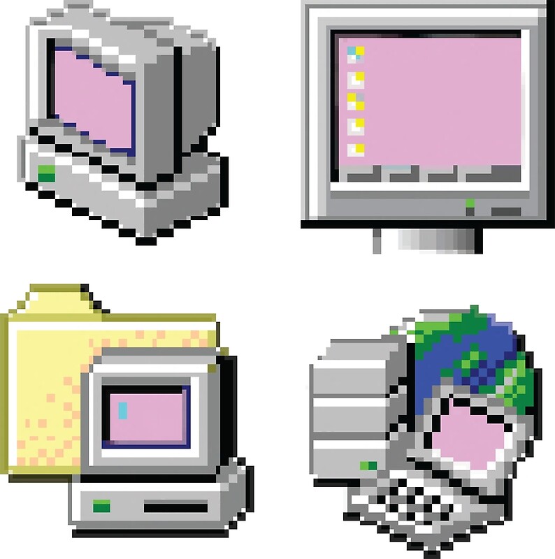"Pink Windows 98 Desktop Icons Set" by eliza-beth- | Redbubble