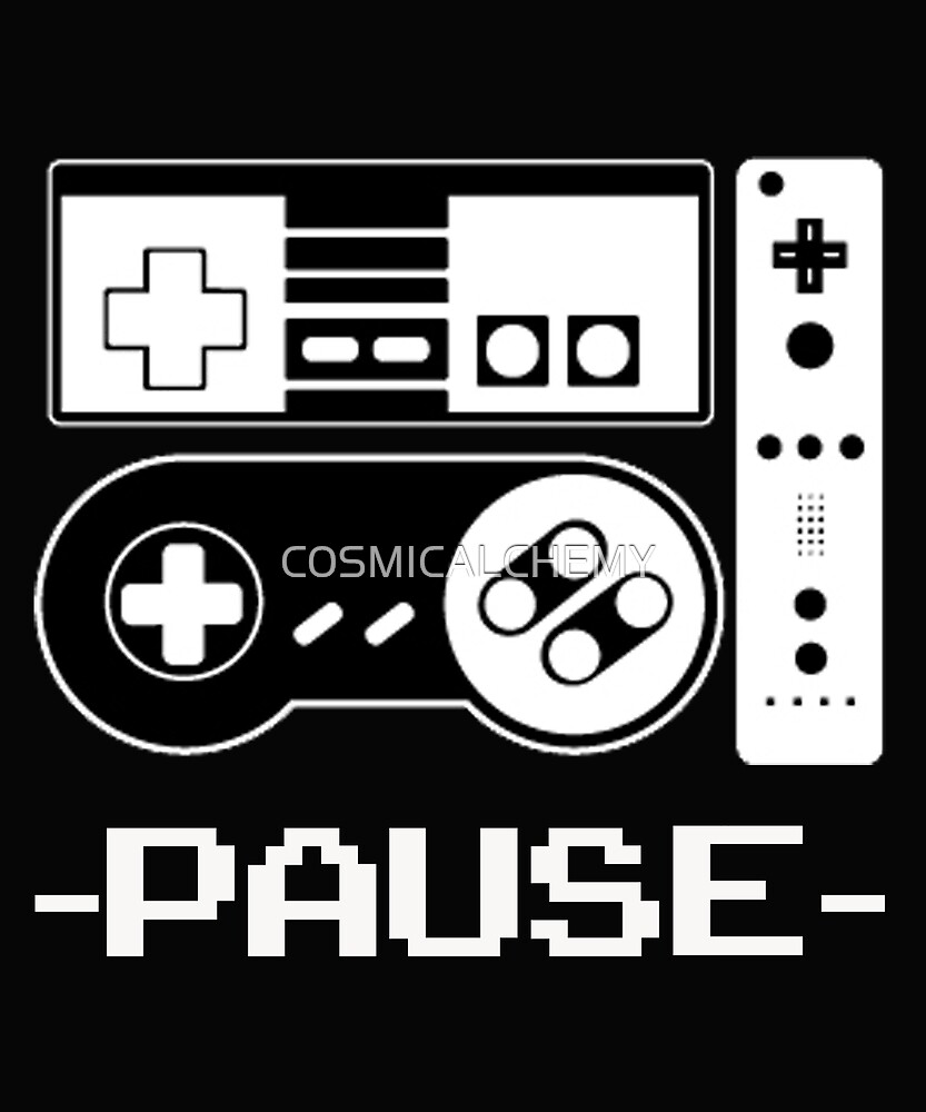"Pause- Retro 80s Video Game Gamer" by C0SMICALCHEMY | Redbubble
