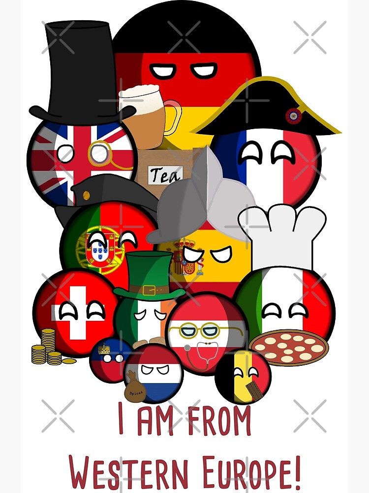 "I am from Western Europe! Countryball" Poster by Czechianball | Redbubble
