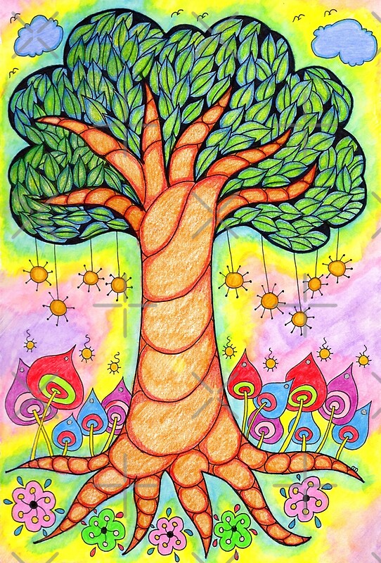 "Funky Tree" by coloringiship | Redbubble