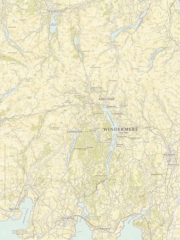 "Wonderful Windermere Map" by clearmappingco | Redbubble