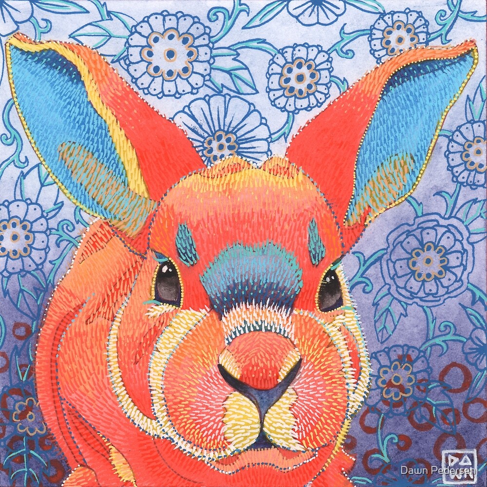 "Bunny Willow Rabbit Ink Painting" by Dawn Pedersen | Redbubble