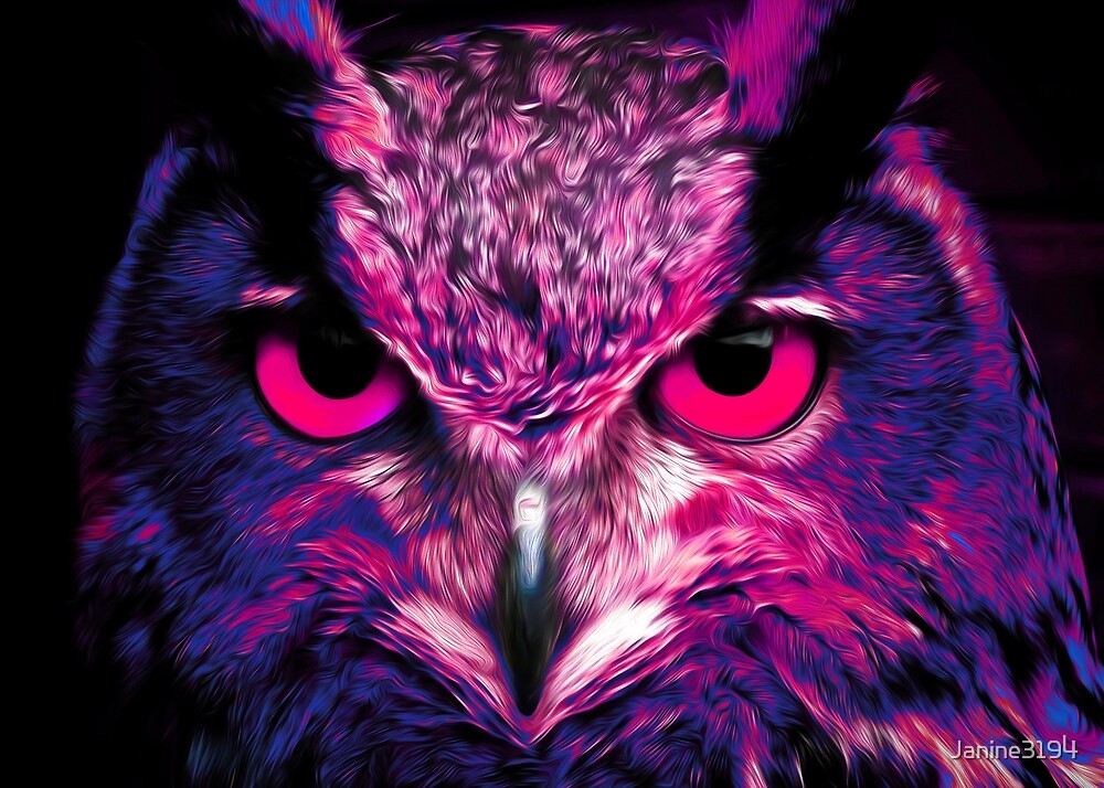 "Neon Owl" by Janine3194 | Redbubble