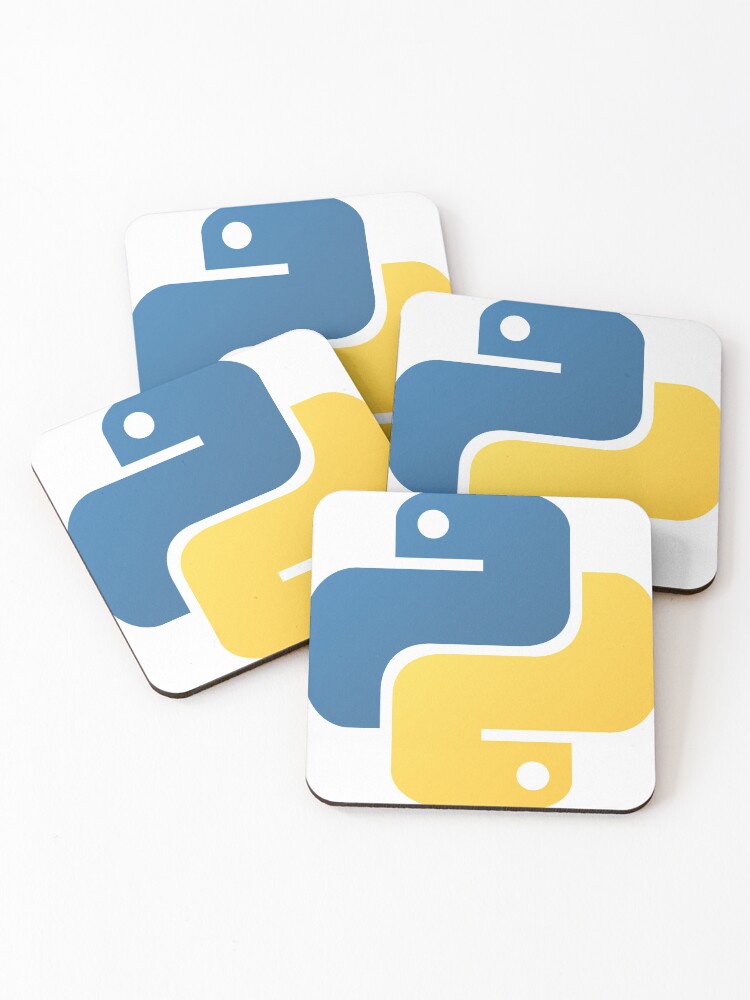 "Colored Python Logo Artwork" Coasters (Set of 4) by desertWombat ...