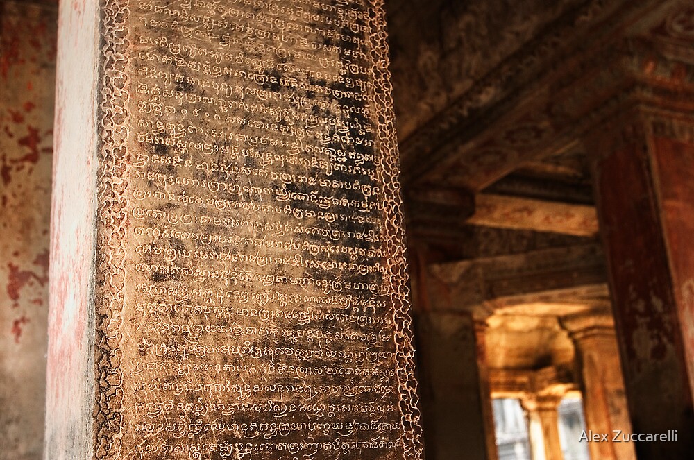 "Ancient Inscriptions - Angkor Wat, Cambodia" by Alex Zuccarelli ...