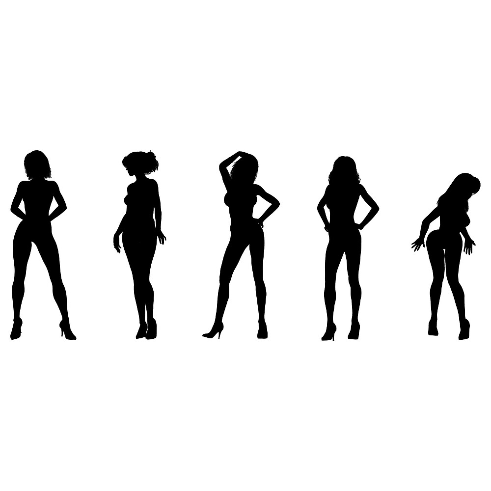 "Erotic dancer and model girls in silhouette" by Andy Renard | Redbubble