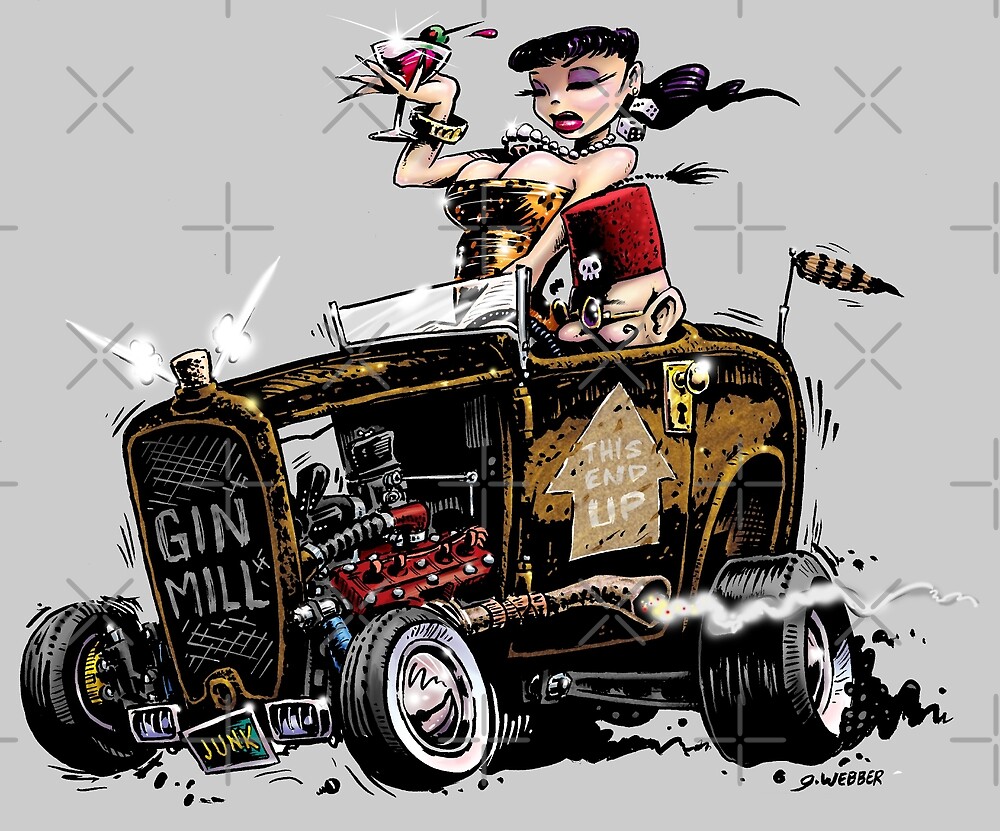 "GIN MILL - Hot Rod" by George Webber | Redbubble