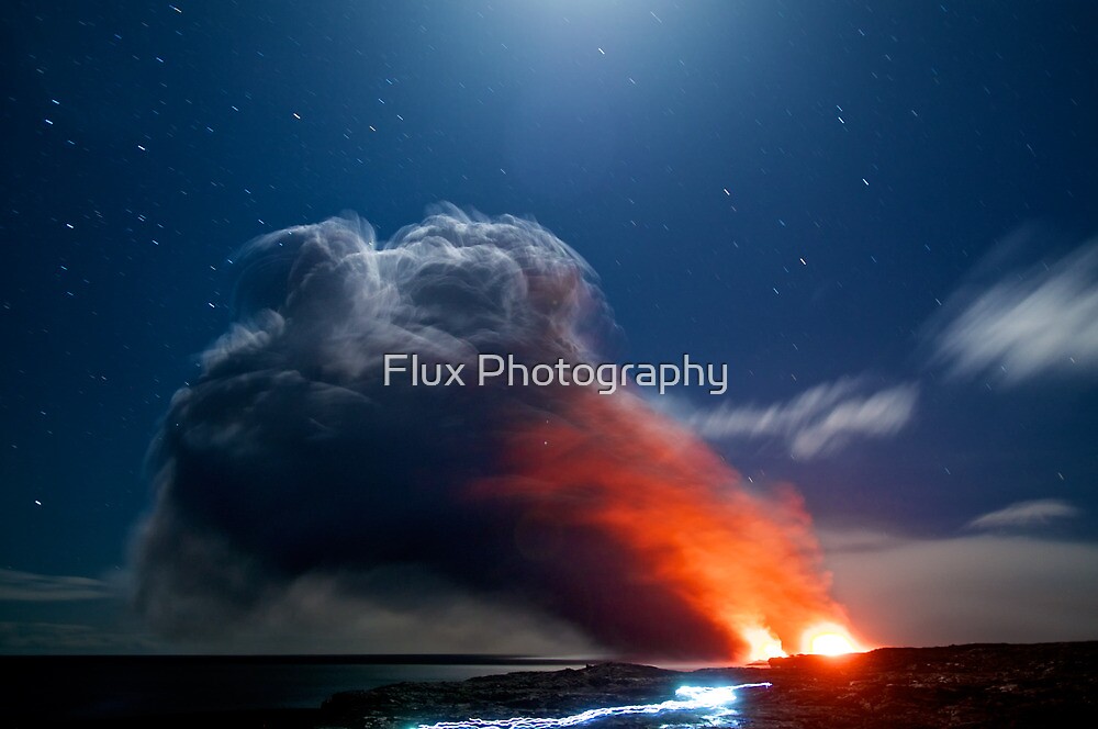 "Kalapana Lava flow at night" by Flux Photography | Redbubble