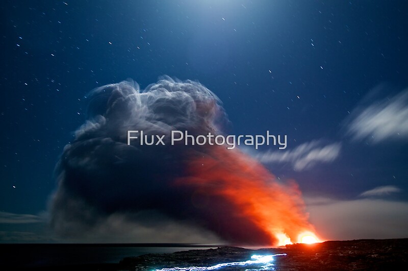 "Kalapana Lava flow at night" by Flux Photography | Redbubble