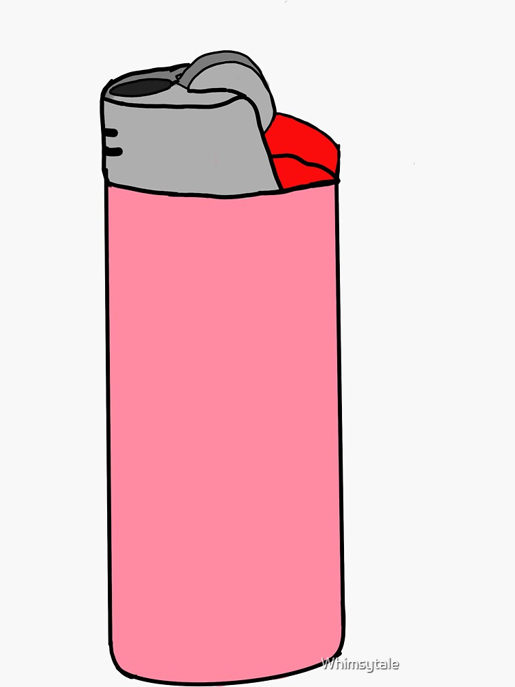 "Pink cartoon animated lighter" Sticker by Whimsytale | Redbubble
